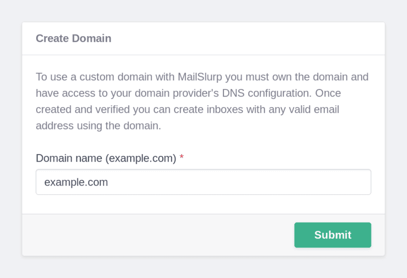 Setup custom email server domains