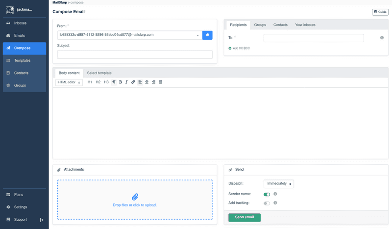 Testing email addresses