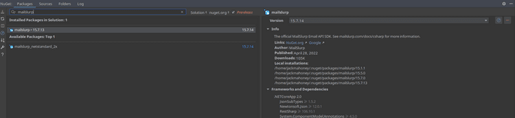 CSharp email - send and receive email using .NET and SMTP