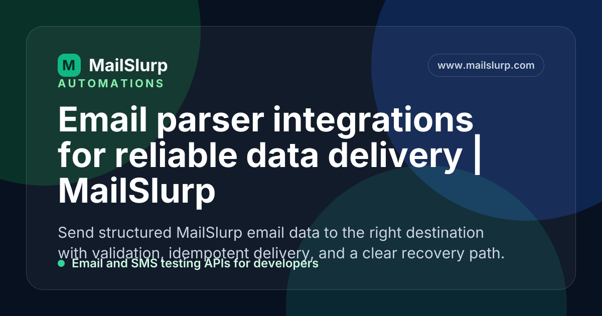 Email parser integrations by destination and reliability needs