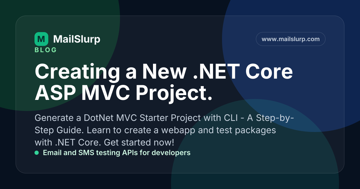 Creating a New .NET Core ASP MVC Project.