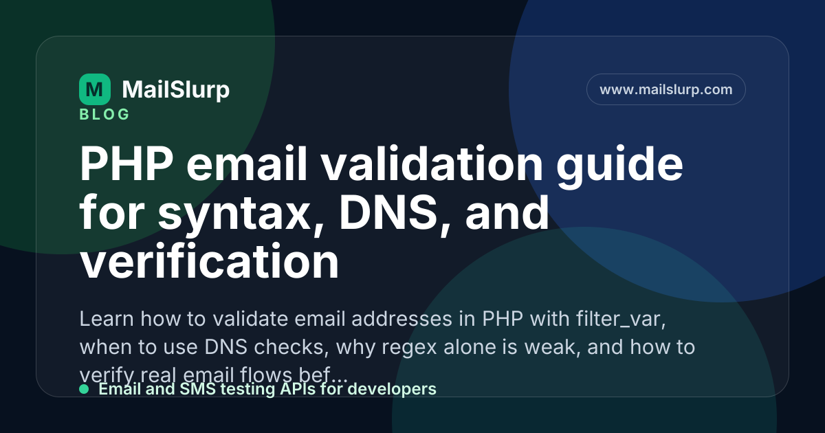 PHP email validation guide for syntax, DNS, and verification