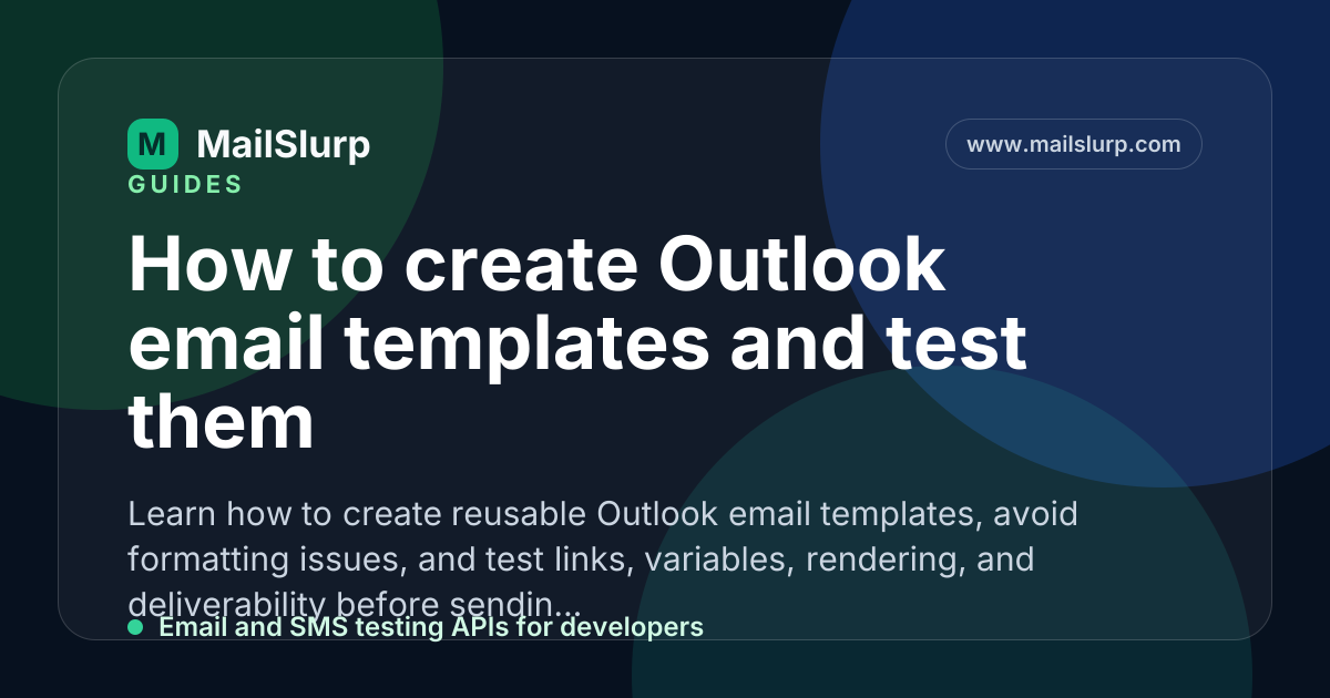 How to create Outlook email templates and test them